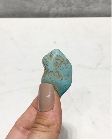 Pedra Turquesa rolada natural Brasil 9 a 11 gramas - Shop dos Cristais