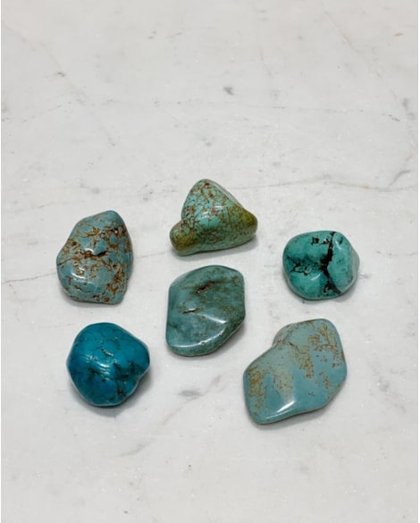 Pedra Turquesa rolada natural Brasil 9 a 11 gramas - Shop dos Cristais